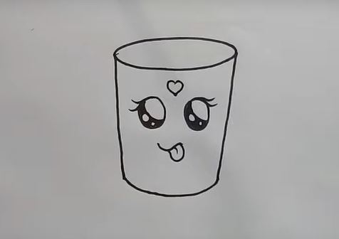 How to Draw a cute cup step by step
