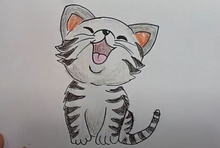 How to draw a cute cat step by step
