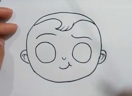 How to draw a cartoon baby easy and cute step by step