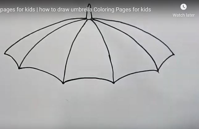 How to draw an umbrella step by step