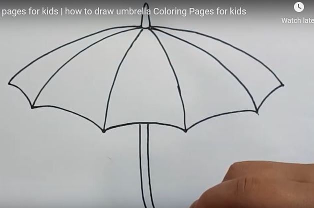 How to draw an umbrella step by step