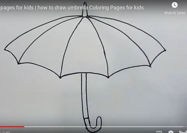 How to draw an umbrella step by step