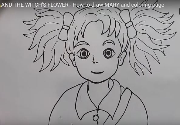 HOW TO DRAW MARY FROM MARY AND THE WITCH'S FLOWER Step by Step