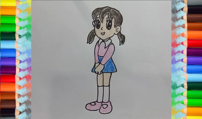 How to Draw Shizuka from Doraemon Movie - Doraemon drawing