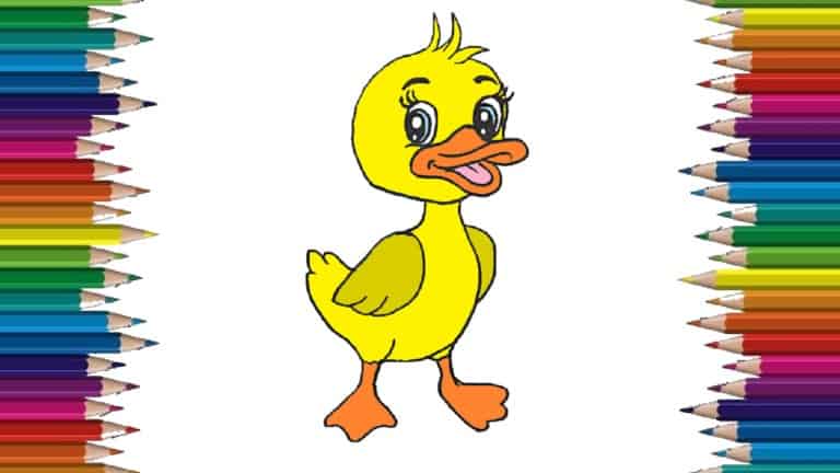 How to draw a baby duck cute and easy | Cartoon duck drawing step by step