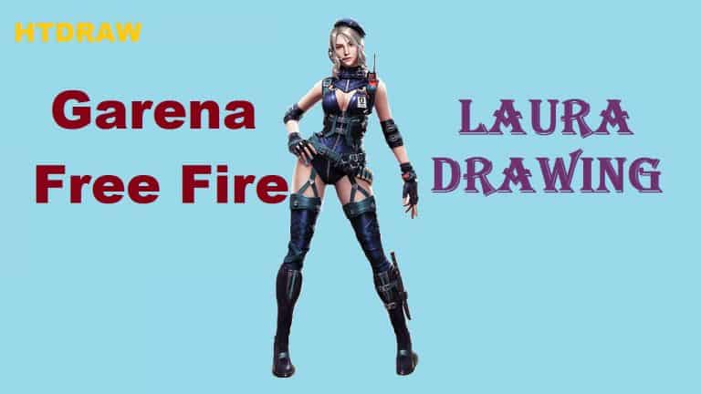 LAURA from Free Fire drawing step by step