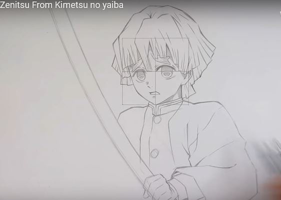 How to draw Zenitsu From Kimetsu no yaiba