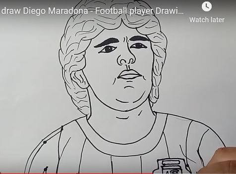 How to draw Diego Maradona 5 - HTDraw.com
