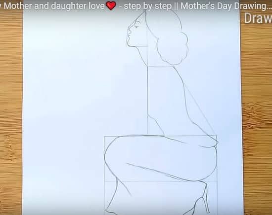 How to draw Mother and daughter love With Pencil