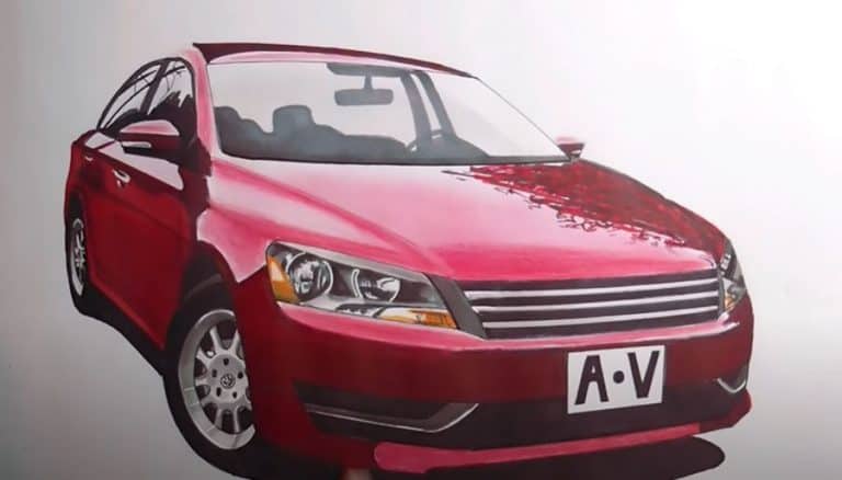 How to Draw a Volkswagen Passat CC Step by Step