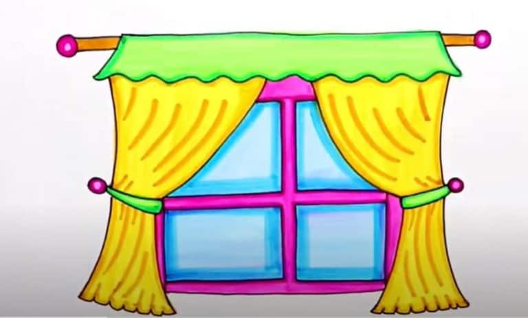 How to Draw Curtains Step by Step
