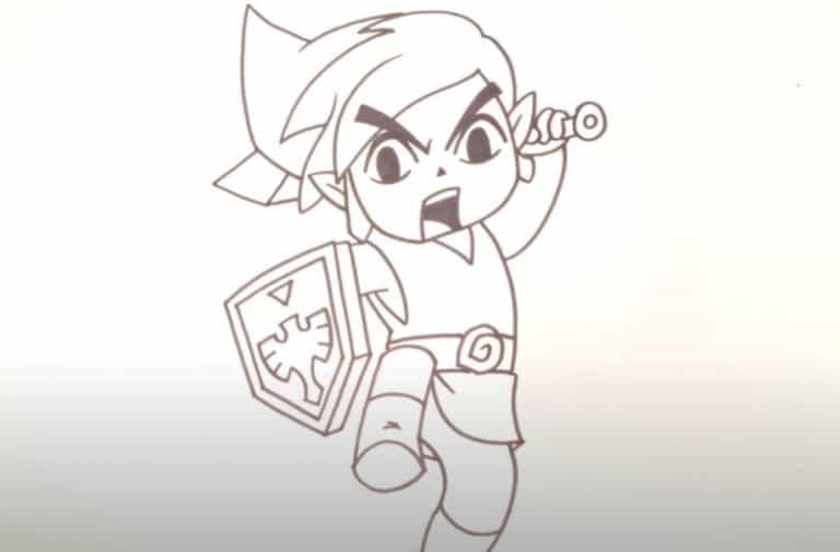 How to Draw Link from Legend of Zelda Step by Step