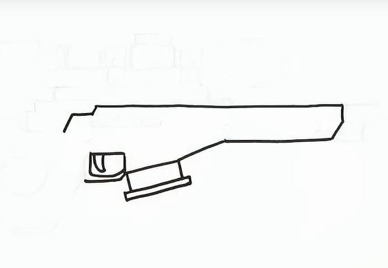 How to Draw a Sniper Rifle Step by Step