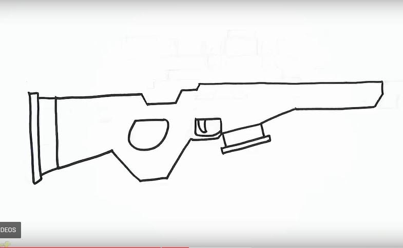 How to Draw a Sniper Rifle Step by Step