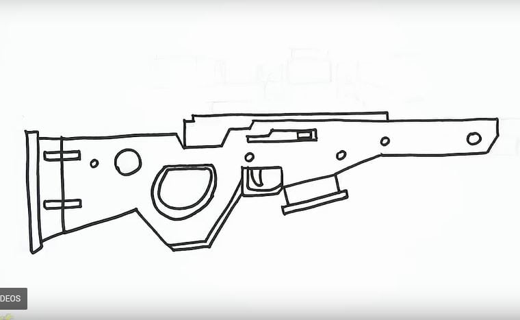 How to Draw a Sniper Rifle Step by Step