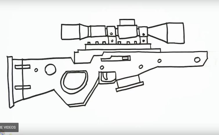 How to Draw a Sniper Rifle Step by Step