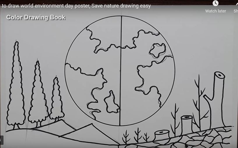 World Environment Day Drawing easy Step by Step