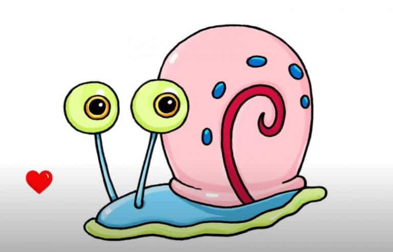 How to draw Gary the snail from Spongebob