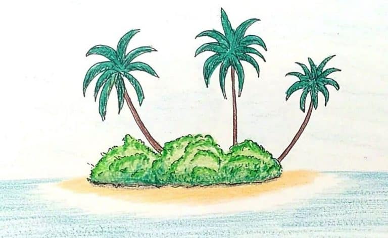 How To Draw An Island Step by Step