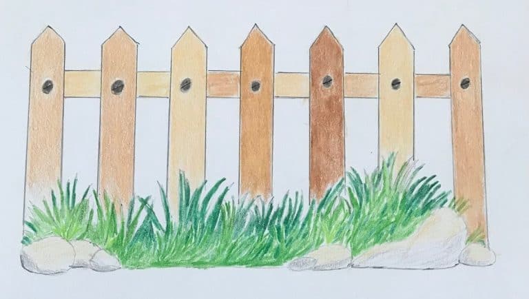 How to Draw A Fence Step by Step