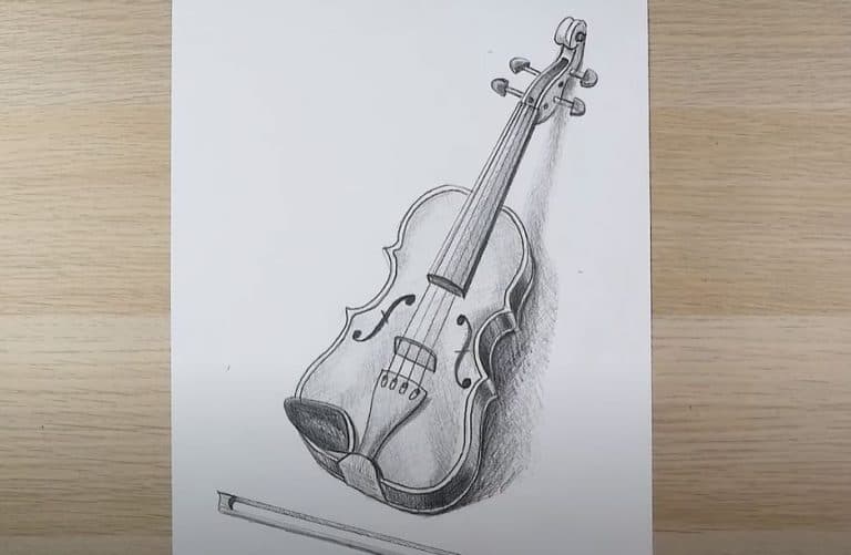 Violin Drawing easy Step by Step