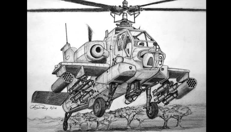 How to Draw an Apache Helicopter Step by Step