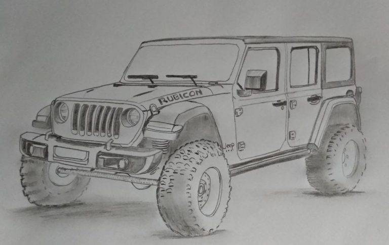 How To Draw A Jeep Wrangler || Car Drawing with Pencil