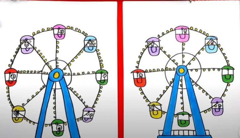 How To Draw A Ferris Wheel Step by Step