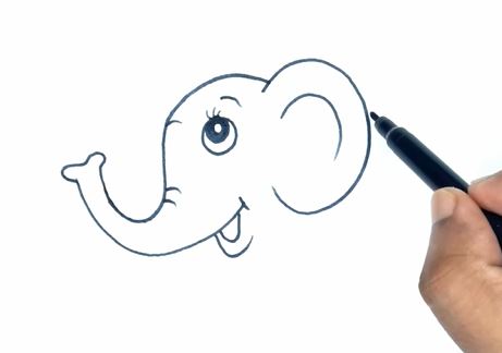 Easy Elephant Drawing for kids Step by Step