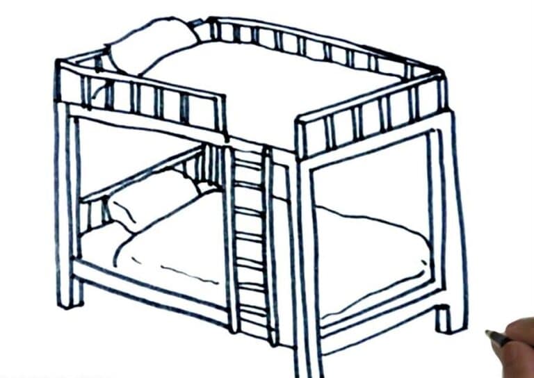 How to Draw a Bunk Bed Step by Step