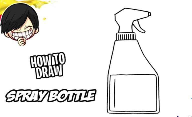 How to Draw a Spray Bottle Step by Step