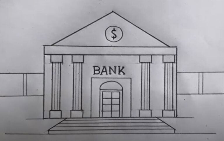 How to Draw a Bank Step by Step