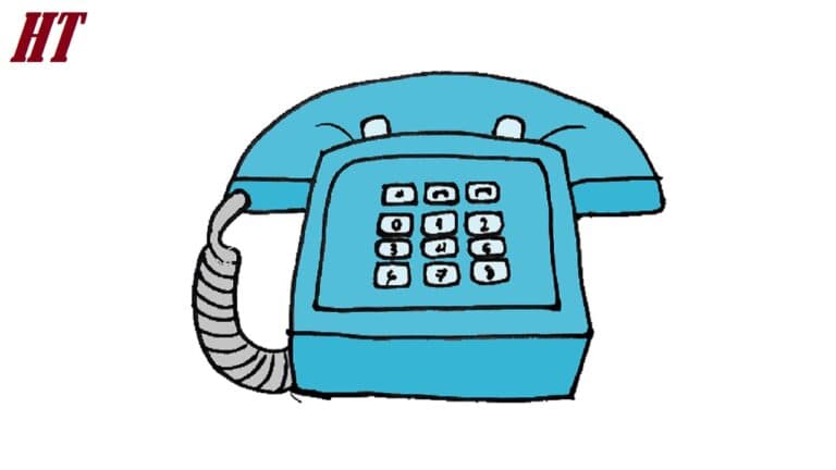 How to Draw a Telephone Step by Step