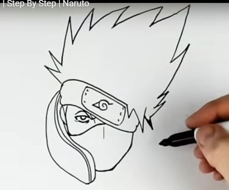How to Draw Kakashi Hatake From Naruto step 2 - HTDraw.com