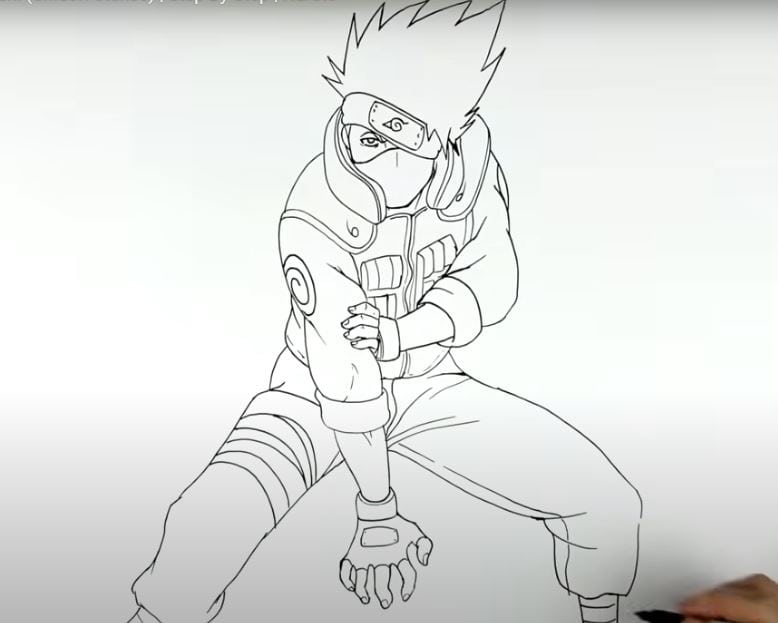 How to Draw Kakashi Hatake From Naruto step 6 - HTDraw.com