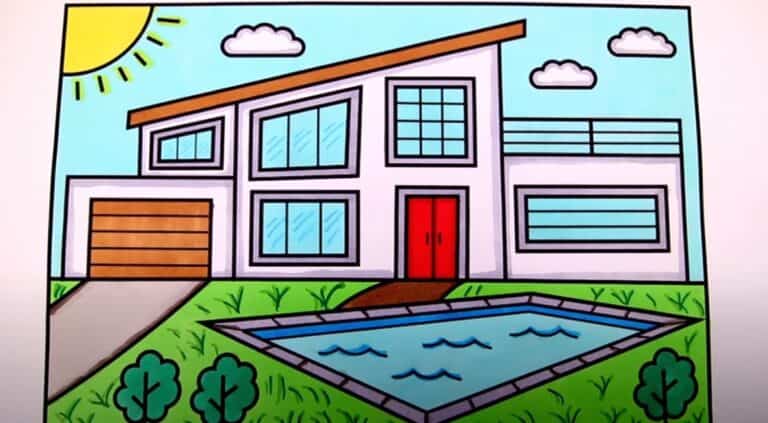 How to Draw a Modern House Step by Step