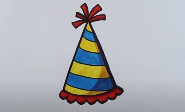 How to Draw a Party Hat Step by Step