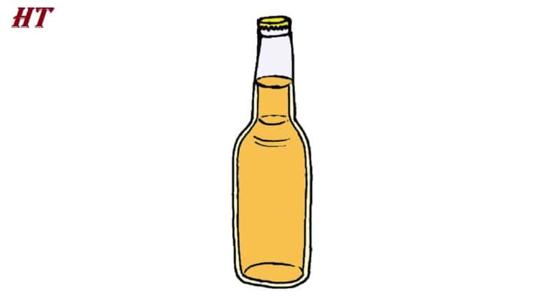 How to draw a Beer Bottle Step by Step
