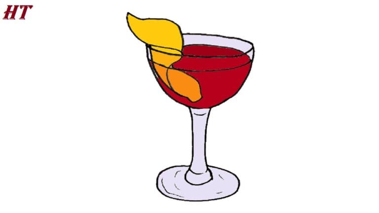 How to draw a Cocktail Glass Step by Step