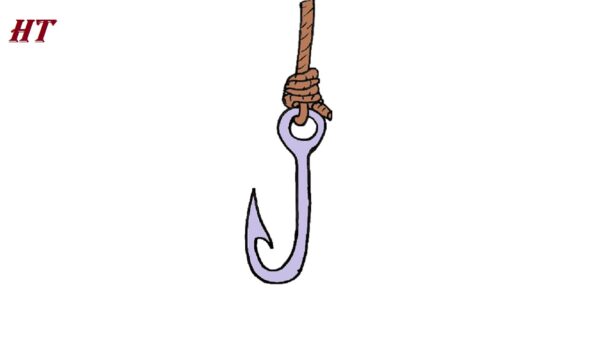 How to draw a Fish hook Step by Step