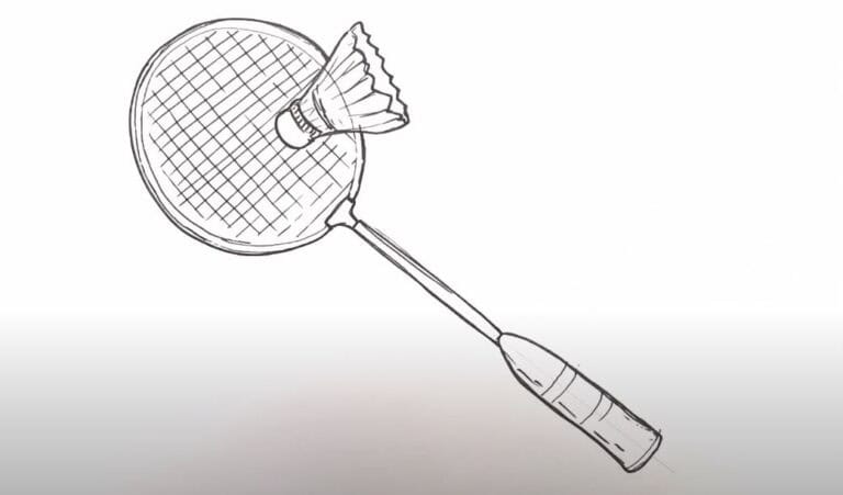 How to Draw a Badminton Step by Step
