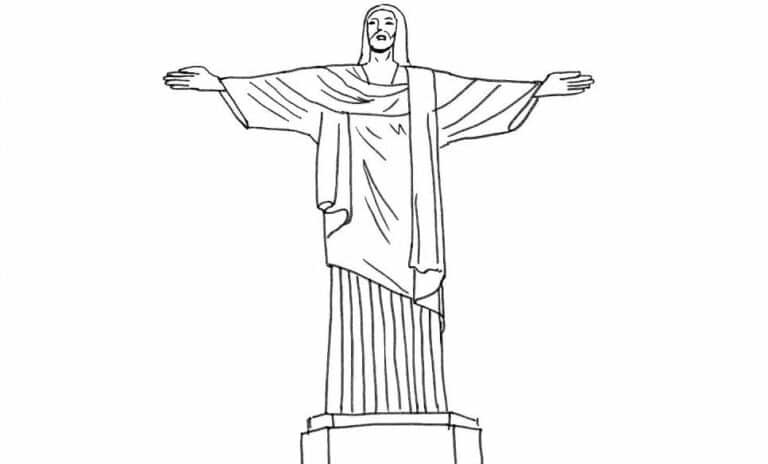 How to Draw Christ the Redeemer Step by Step