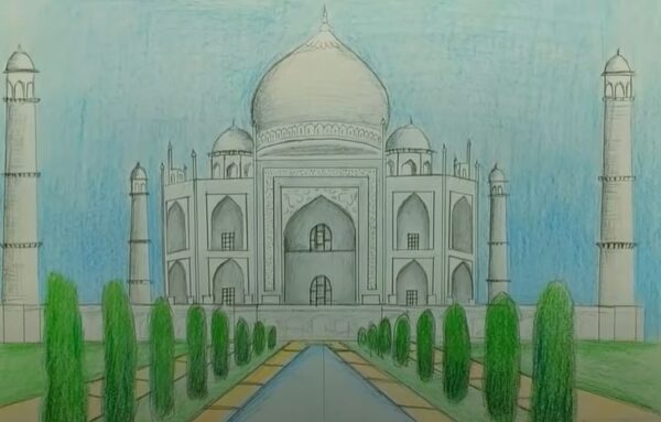 How to Draw the Taj Mahal Step by Step