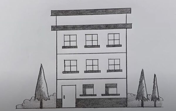How to draw a Building Step by Step