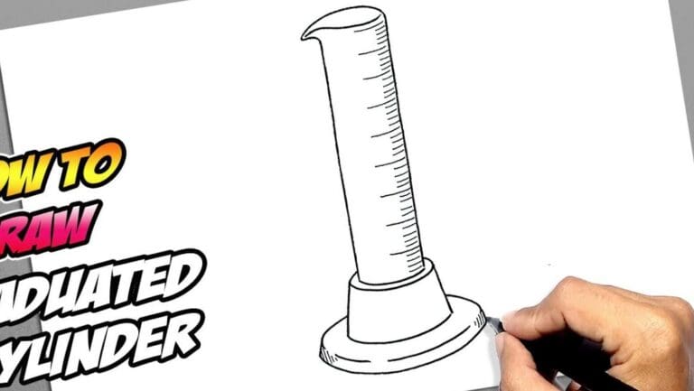 How to draw a Graduated Cylinder Step by Step