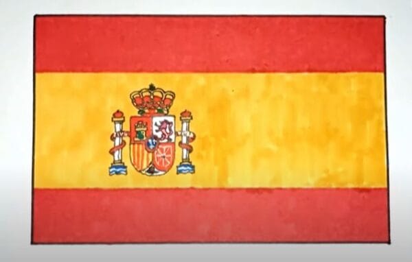 How to draw Spain flag Step by Step