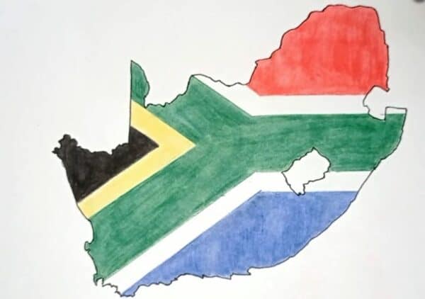 How to draw South Africa (map) step by step