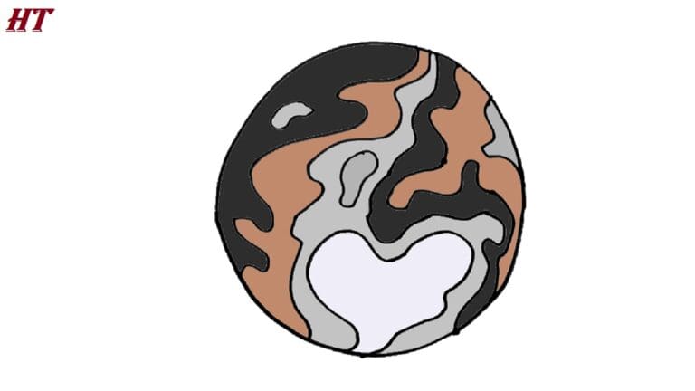 How to Draw Pluto Planet step by step