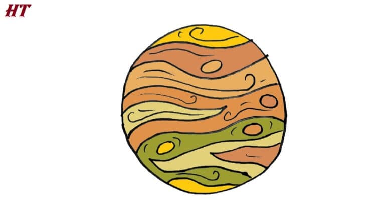 How to Draw Venus planet step by step