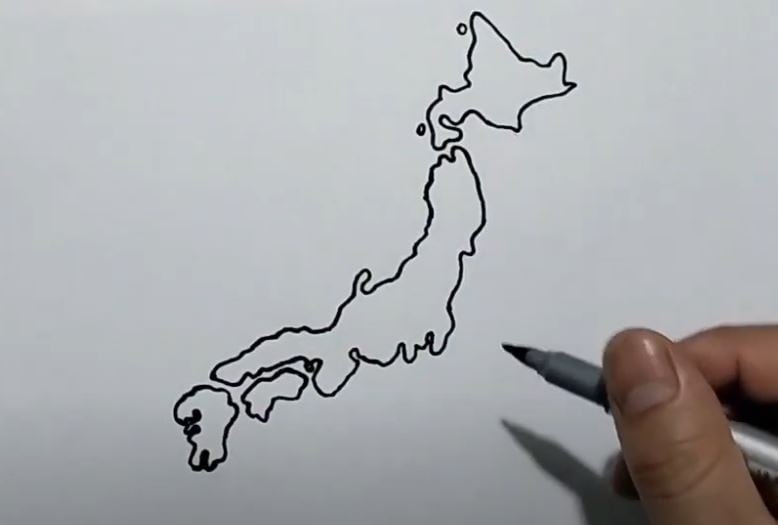 How to draw Japan map Step by Step